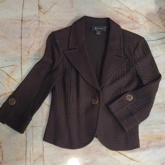 St. John | Jackets & Coats | St John High Hip Jacket In Rich Chocolate ...